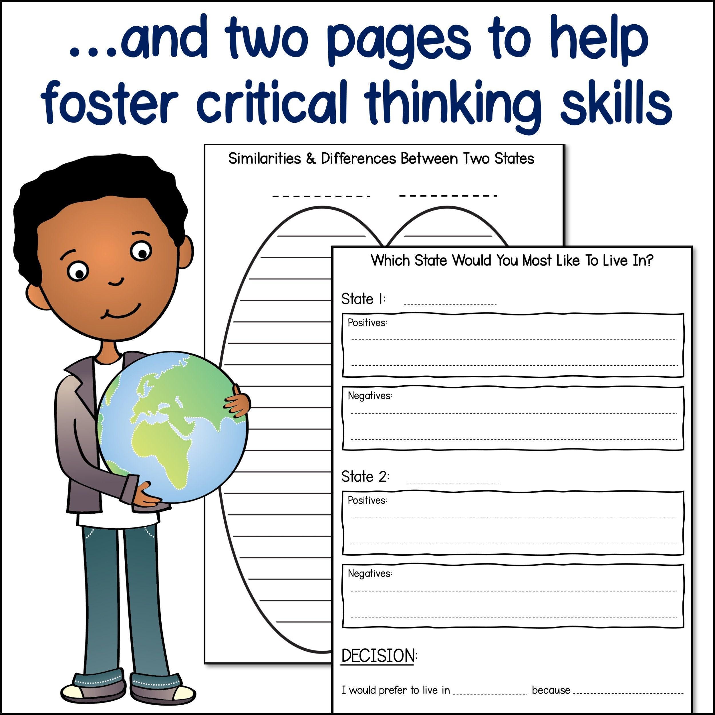 USA States Research Report Templates for Kids, All 50 States Research ...