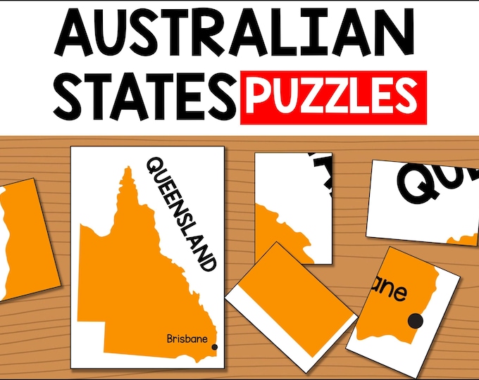 Australia Map Puzzle - Map of Australia - Australia Map - Puzzle Gift ...