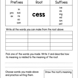 Making Words With Word Bases, Prefixes and Suffixes, Word Study ...