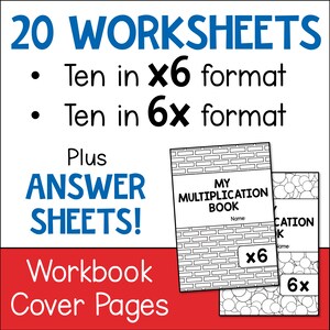 Multiplication Practice Worksheets for 6 Times Table, Printable ...