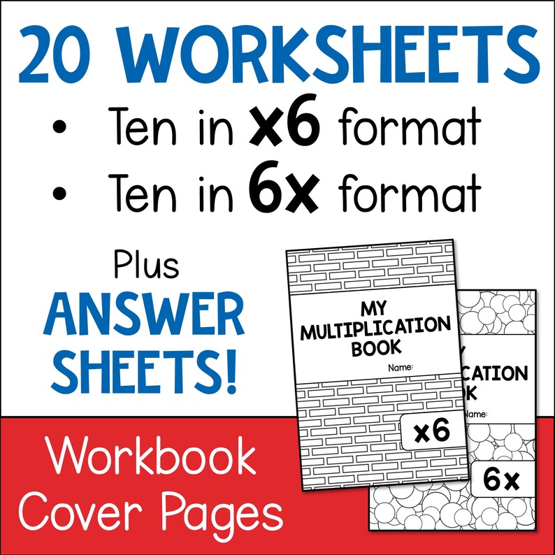Multiplication Practice Worksheets for 6 Times Table, Printable ...