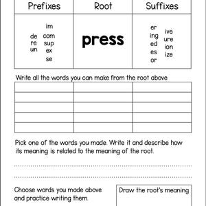 Making Words With Word Bases, Prefixes and Suffixes, Word Study ...