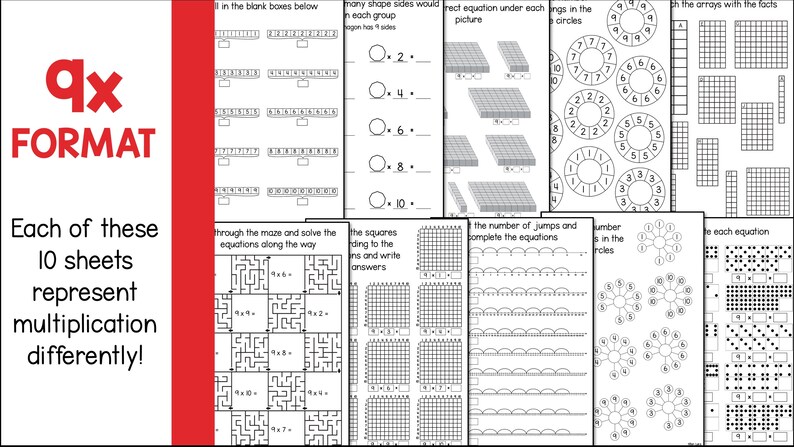 Multiplication Practice Worksheets for 9 Times (Instant Download) - Etsy