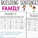 Building Sentences Using Words, Writing Sentences About Family ...