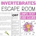 Invertebrates Escape Room for Kids, Educational Game Printable PDF ...