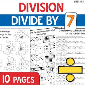 Division Worksheets for Kids, Divide by 7 Practice Sheets, Educational ...