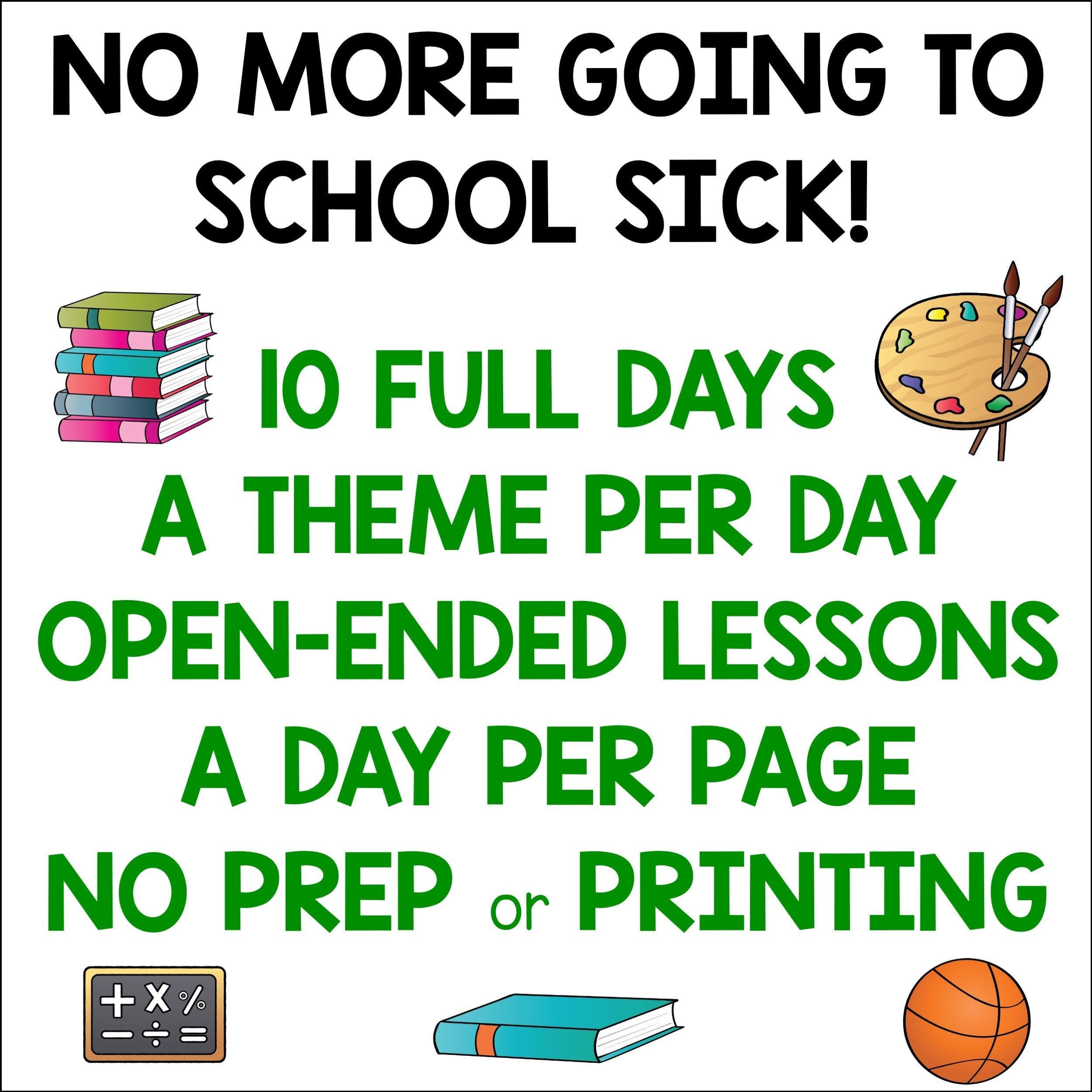 Substitute Teacher Lesson Plans, Emergency Sub Plans, Printable Notes ...