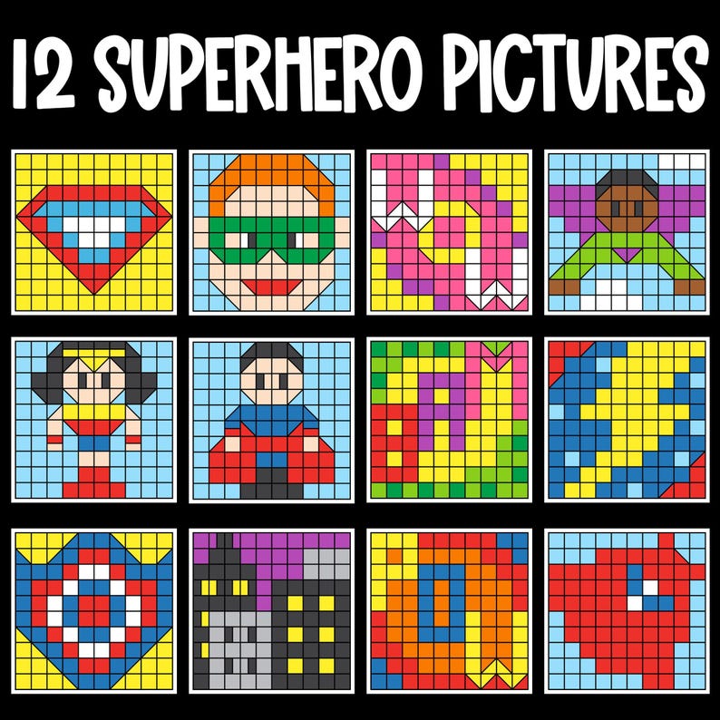 Place Value to 100 and Superhero Picture Math Worksheets, Place Value ...