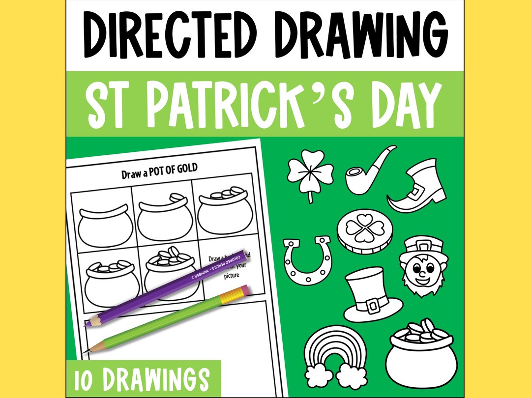 St Patrick's Day Directed Drawing Activity Sheets, Learn How to Draw a ...