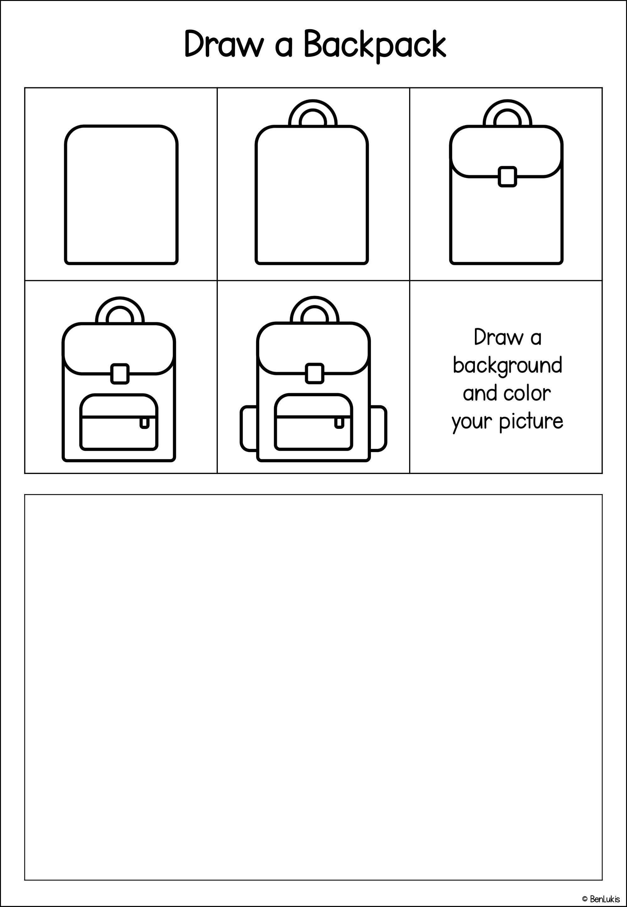 Back to School Directed Drawing Worksheets, Step-by-step Guide (PDF ...