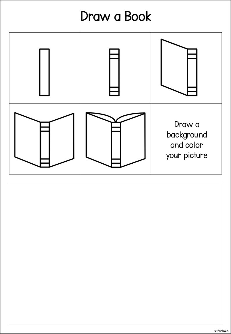 Back to School Directed Drawing Worksheets With Step by Step Drawing ...