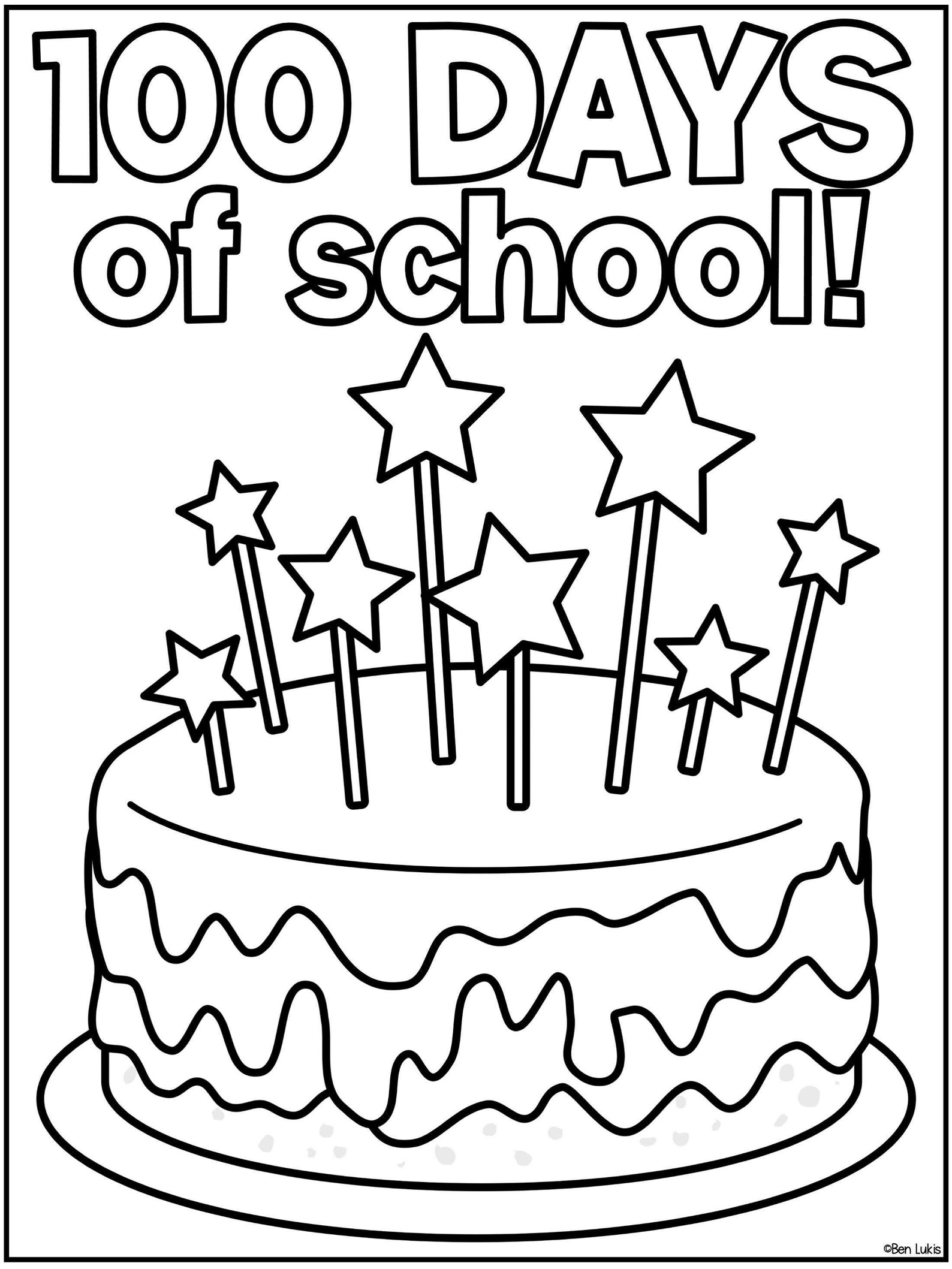 100 Days of School Coloring Sheets, 100th Day of School Coloring Pages ...