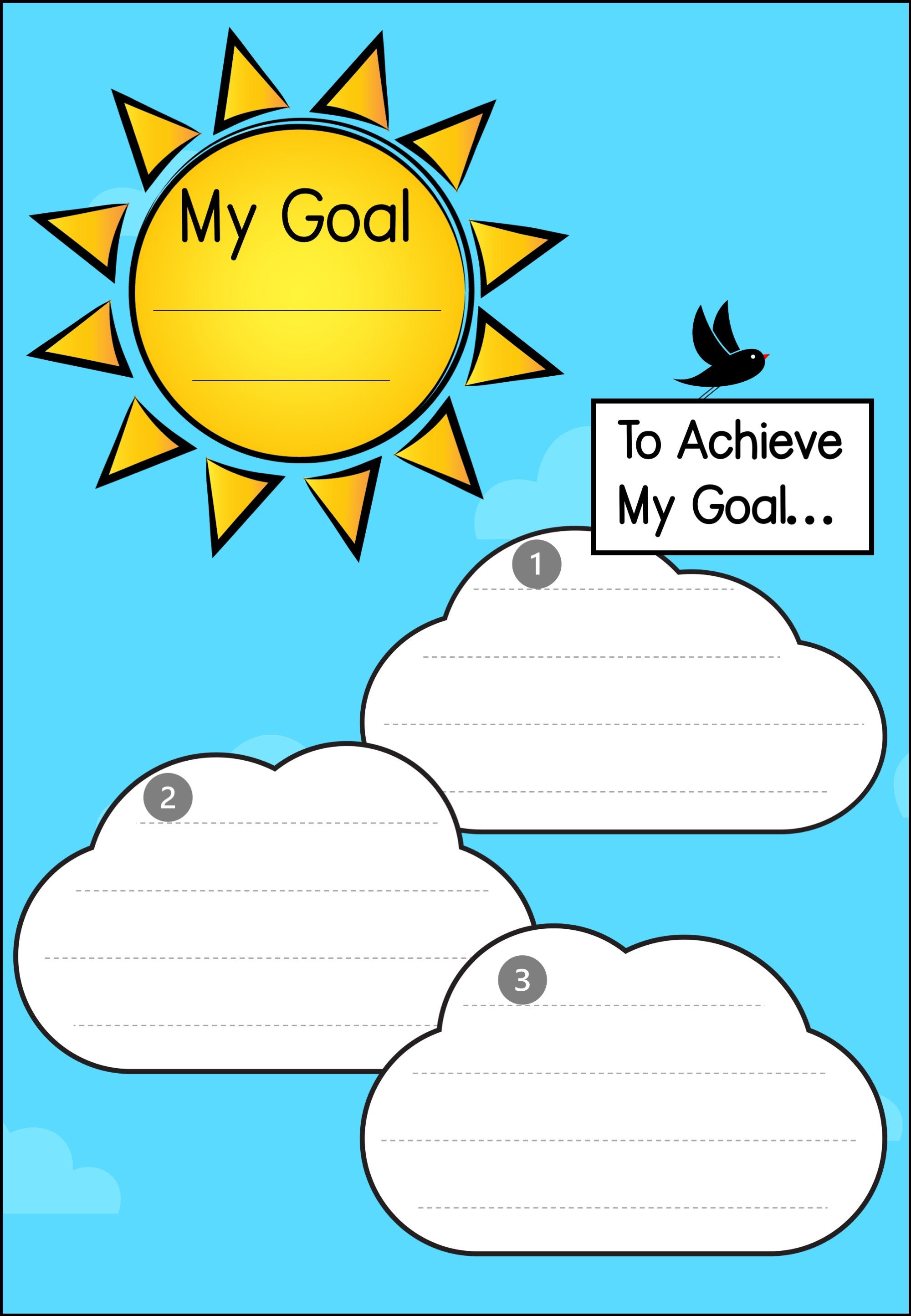 Goal Setting for Kids, Student Learning Goal Sheets and Posters, Growth ...