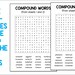 Compound Words Writing Activities and Wordsearches, Printable PDF ...