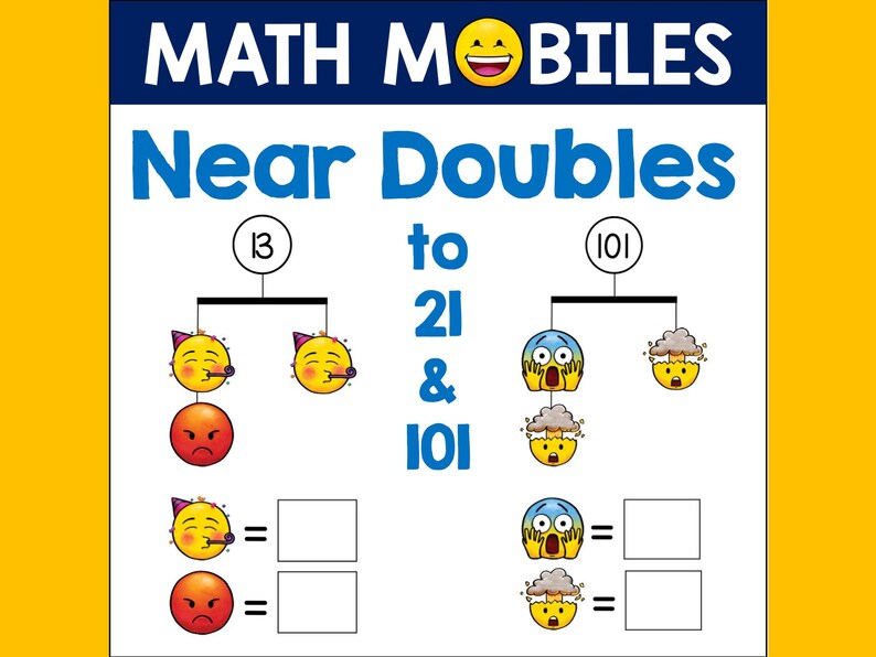 Near Doubles Math Facts Worksheets, Early Algebra Math Mobiles ...