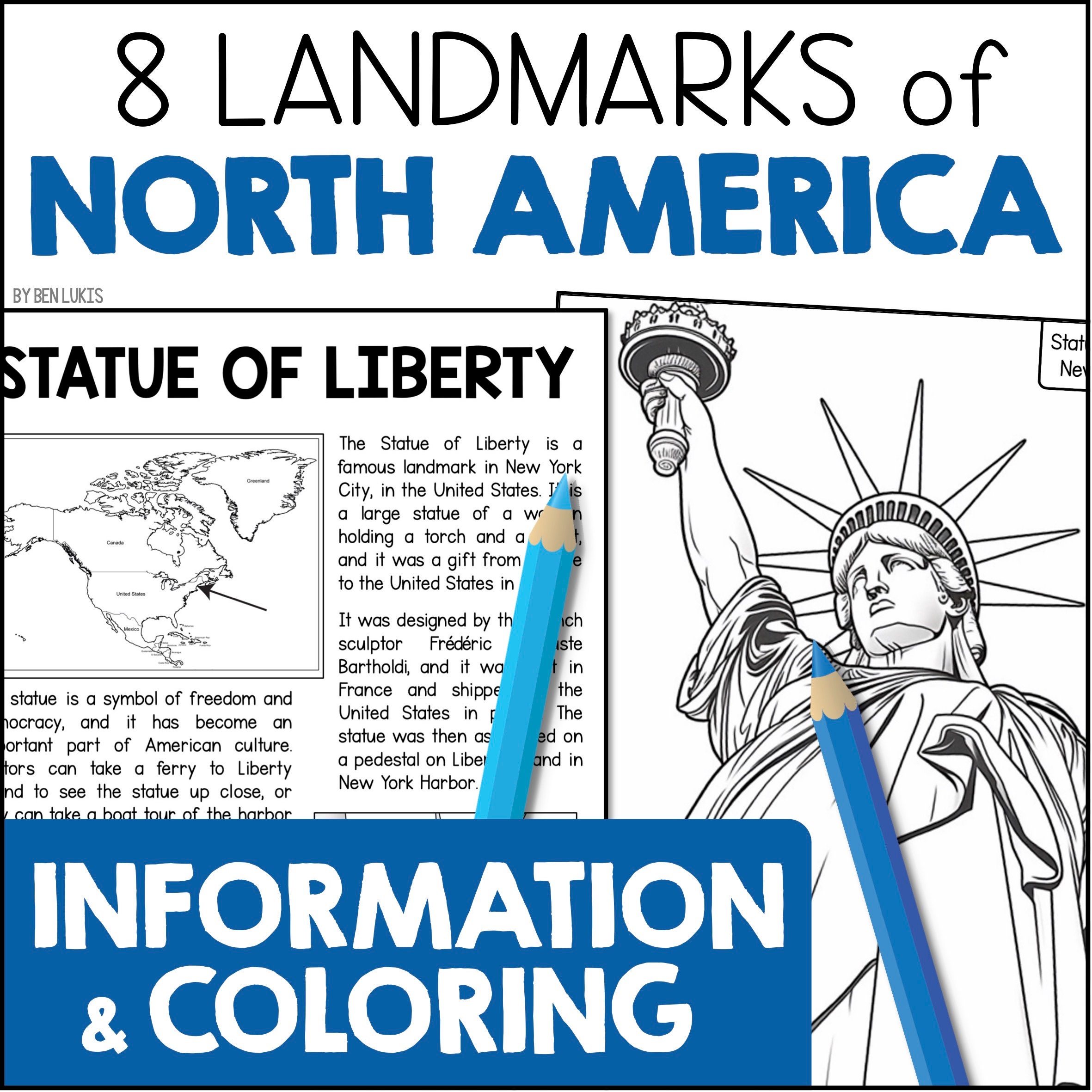 Landmarks of North America, Geography Facts Information & Coloring ...