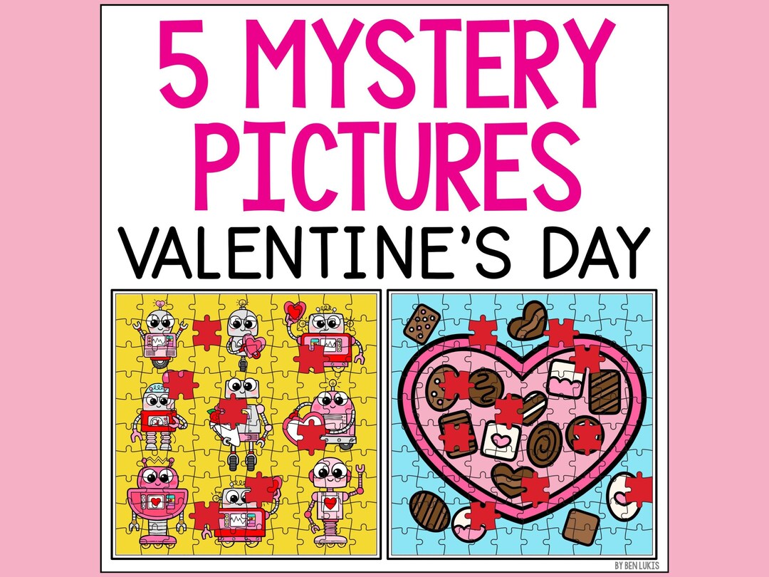 Valentines Day Mystery Picture Reveal Puzzles for Kids, Images to Guess ...