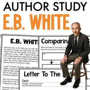 E.B. White Author Study, Charlotte's Web Activities (PDF Download) - Etsy