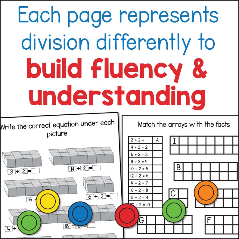 Division by 2 Practice Worksheets, Dividing by 2 Division Math Facts ...