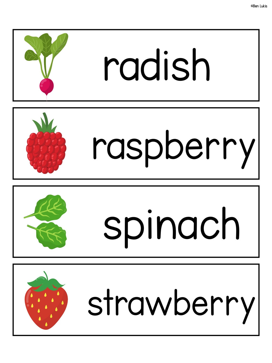 Fruit and Vegetables Names for Classroom Wall Display Word - Etsy