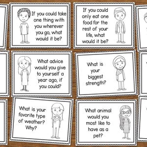 Back to School Question Cards, Discussion Prompts (printable PDF) - Etsy