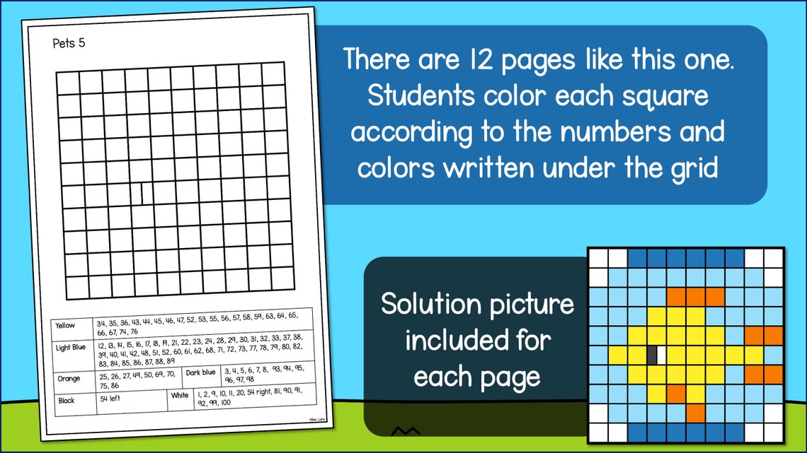 Place Value Mystery Picture Math Worksheets, Place Value Pet Coloring ...