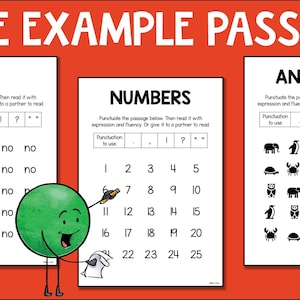 Reading Fluency & Expression Punctuation Worksheets, Fluency and ...
