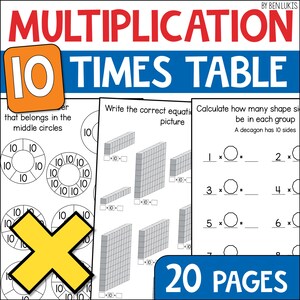 Multiplication Practice Worksheets for 10 Times Table, Printable ...