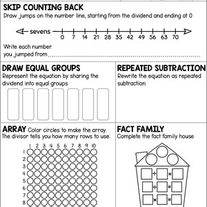 Divide by 7 Practice Math Worksheets, Division Equation of the Day ...