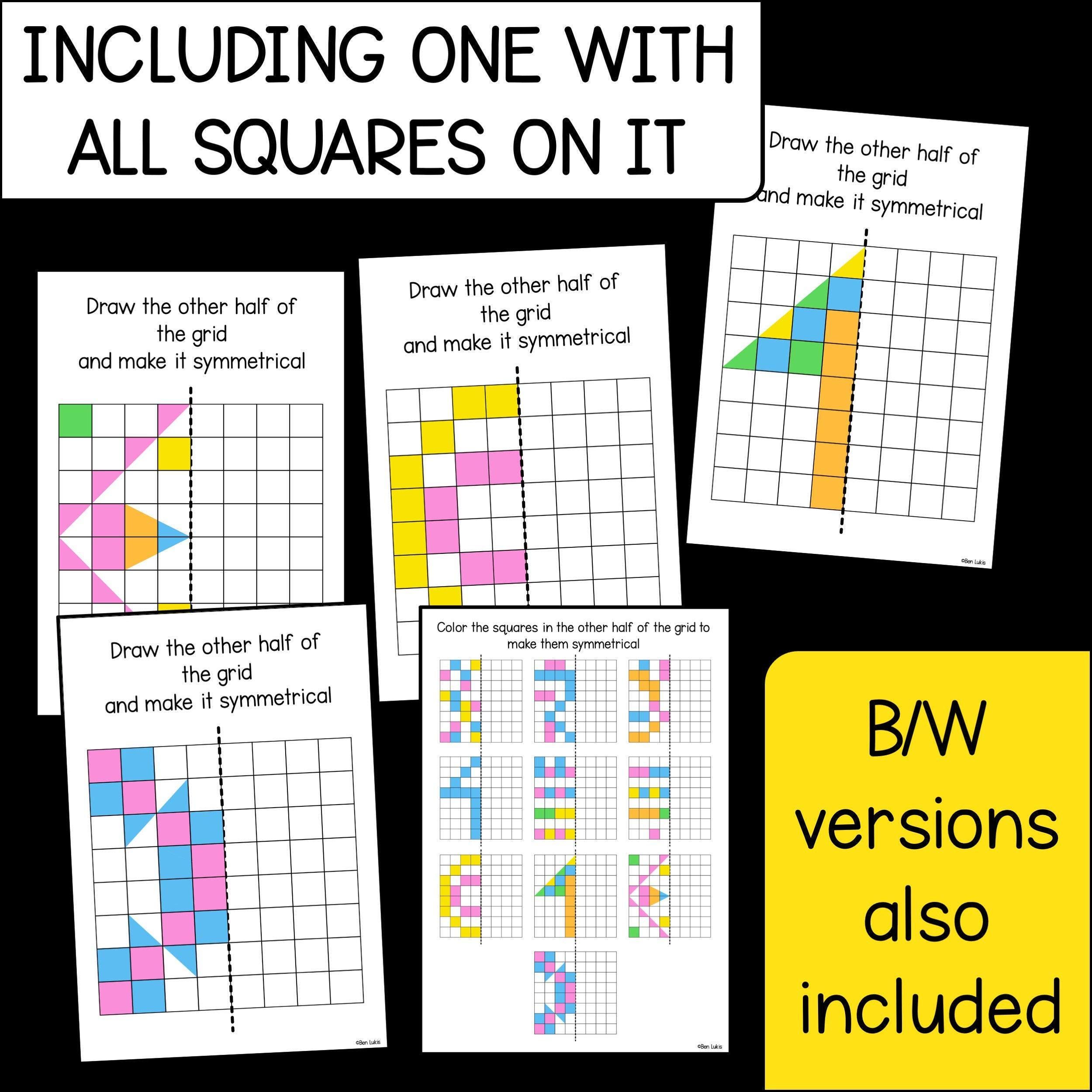 Symmetry Art and Math Worksheets, 10 Patterns to Copy and Draw ...