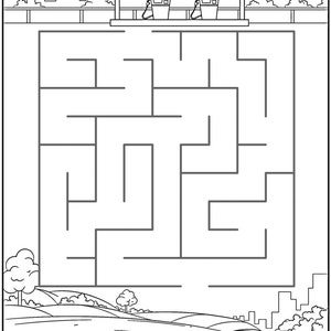 Kids Maze and Coloring Pages, Printable Activity Book, Homeschool ...