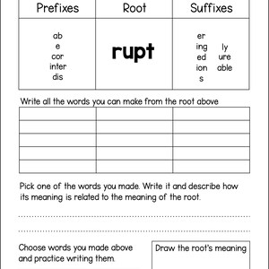 Making Words With Word Bases, Prefixes and Suffixes, Word Study ...