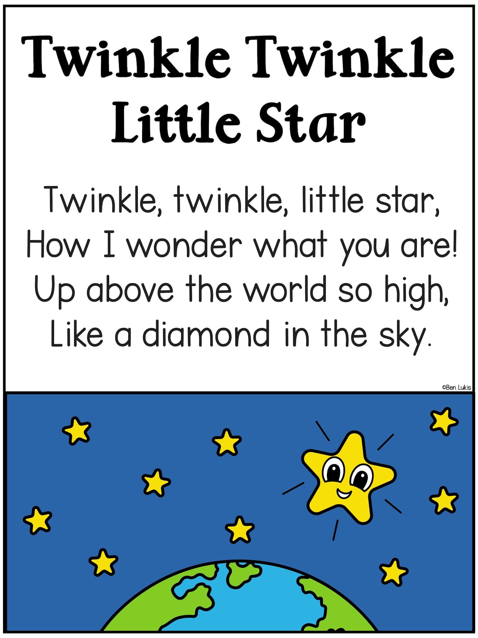 Nursery Rhyme Posters and Reading Passages for Kids, Printable ...
