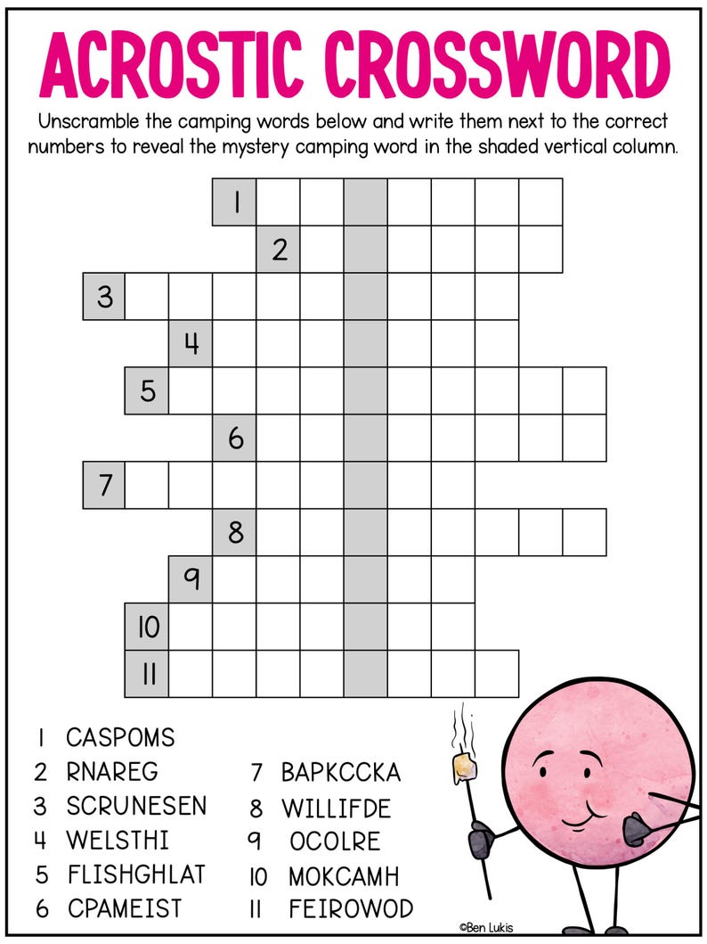 Camping Activity Pages, Word Search, Maze (printable PDF) - Etsy