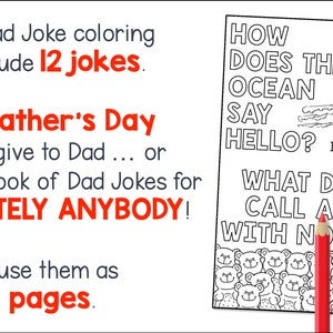 Dad Jokes Coloring Pages for Father's Day, Funny Printable Activity for ...