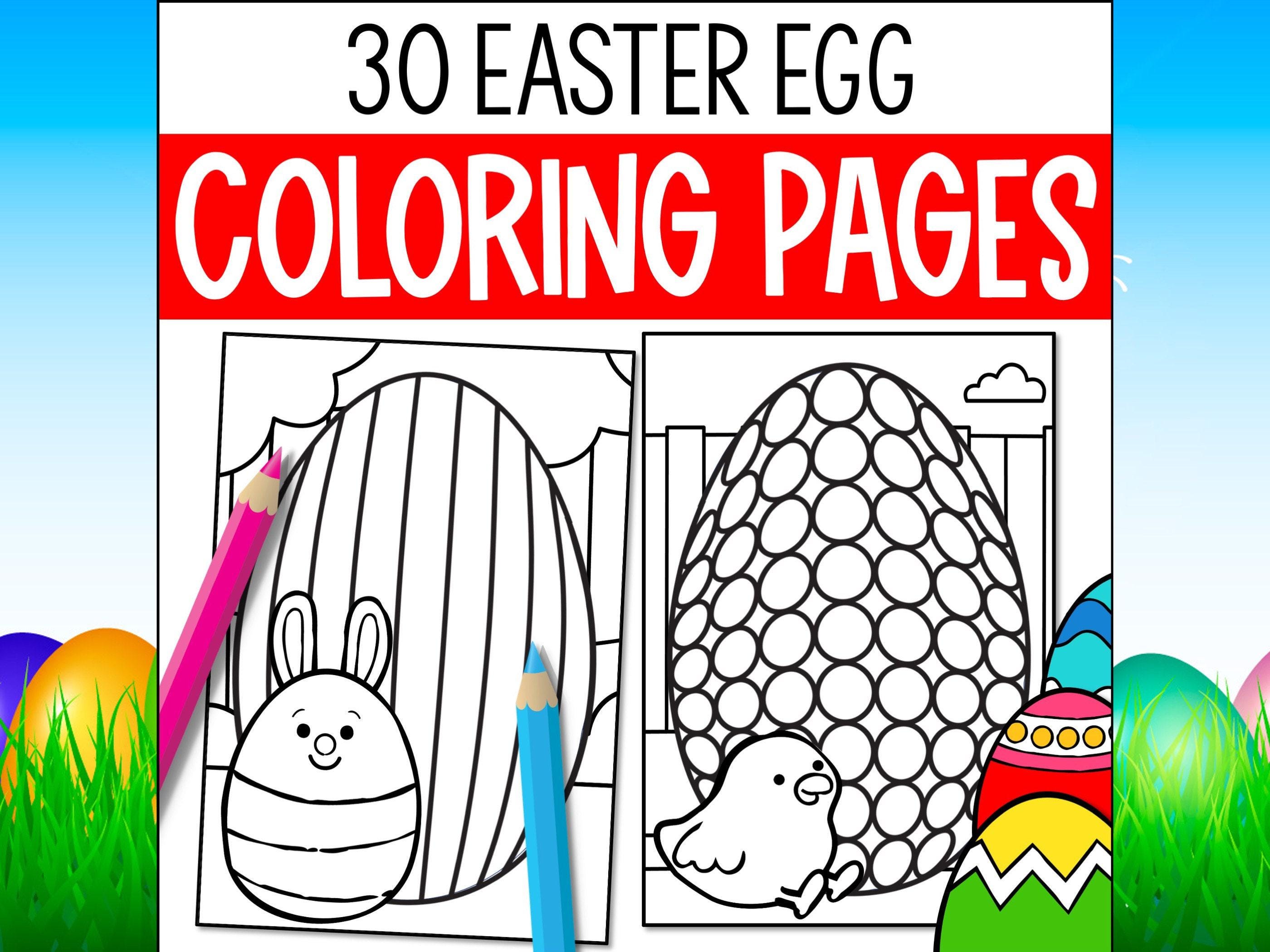 Easter Egg Coloring Pages, Kids Activity Sheets, Printable PDF Download ...