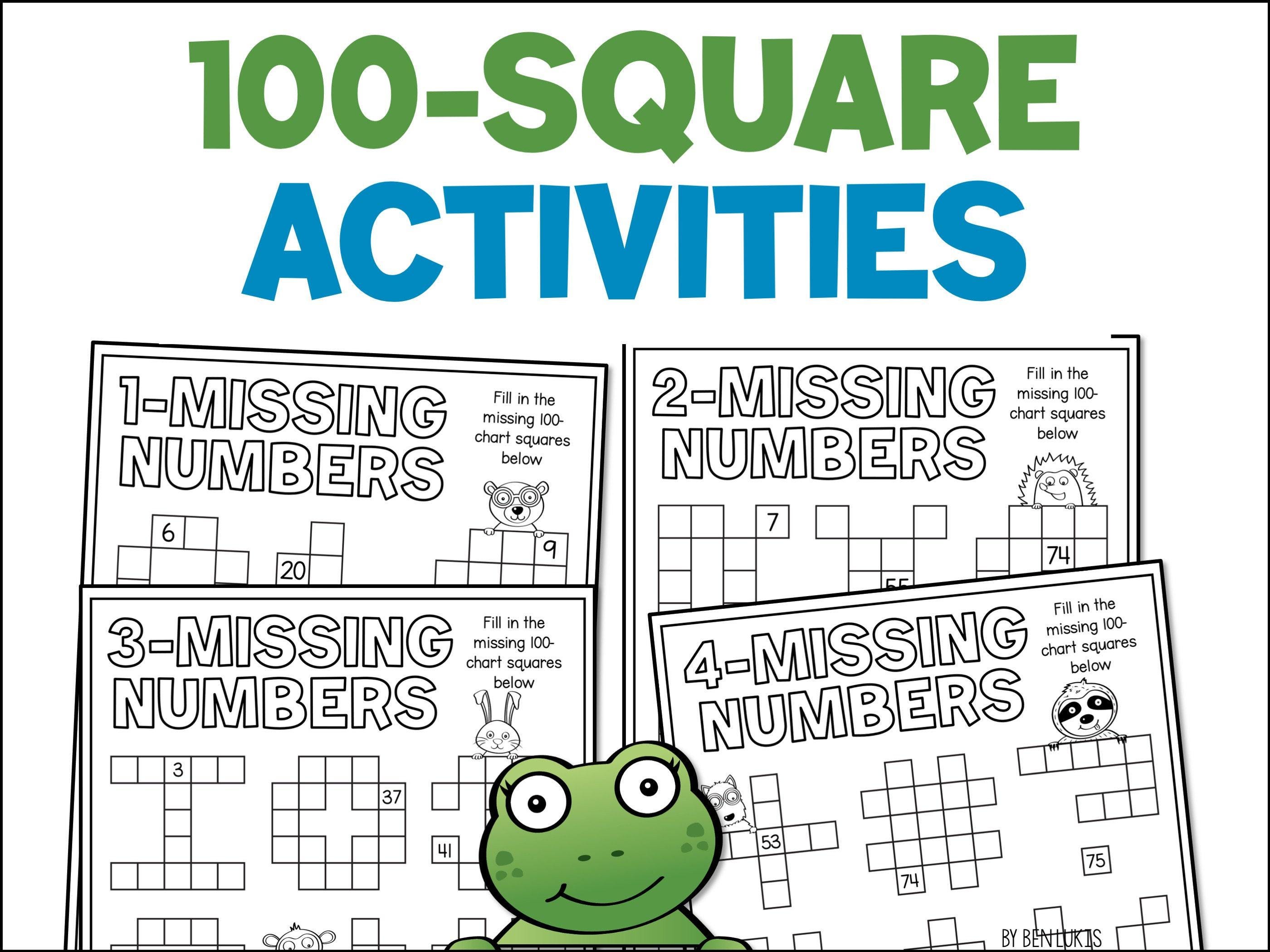 Place Value Worksheets With 100 Chart Number Activities & 100 Square ...