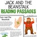 Jack and the Beanstalk Reading Passages, Printable Fairy Tale (PDF ...