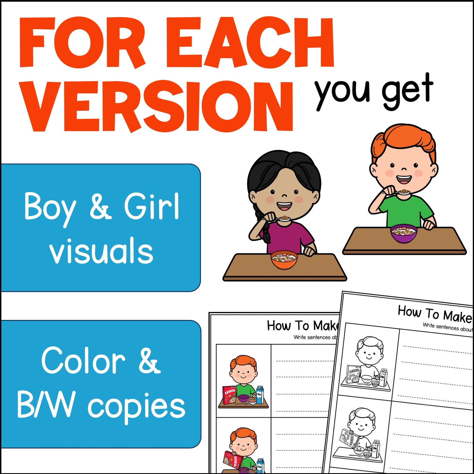 How to Make Breakfast Procedural Writing, Sequencing & Sentence Writing ...