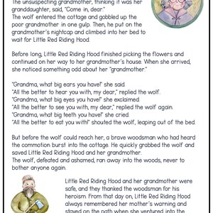 Little Red Riding Hood Reading Passages, Fairy Tale to Read ...