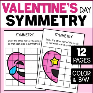 Symmetry Art and Math Worksheets, Valentine's Day Activities for ...