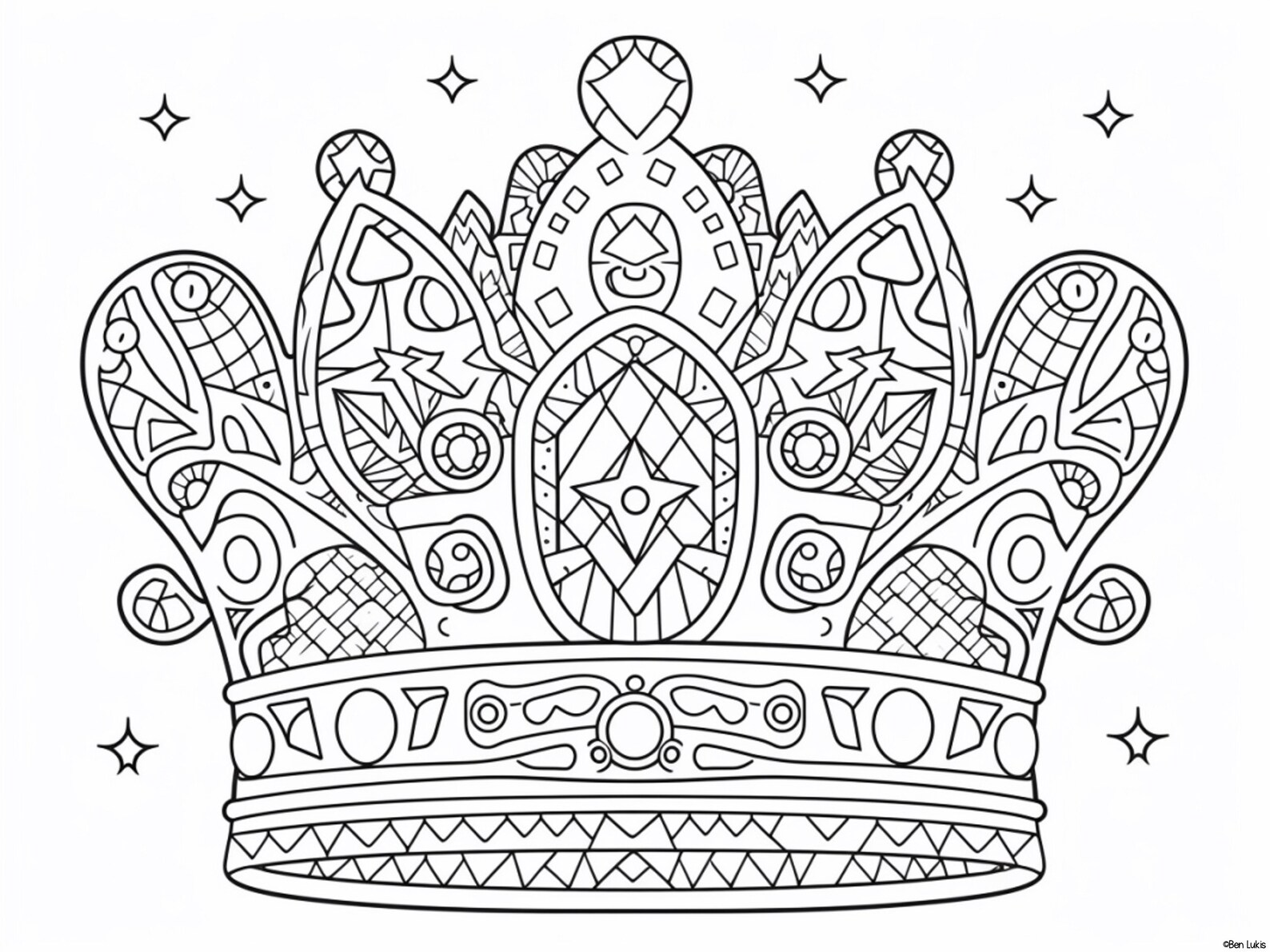 Crown Coloring Pages for Kids and Adults, 9 Coronation Coloring Sheets ...