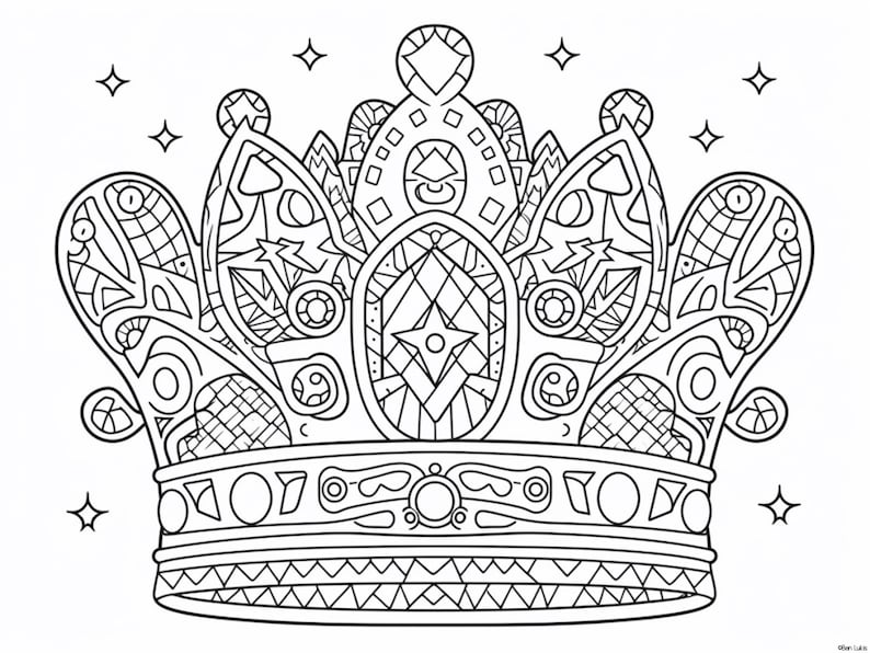 Crown Coloring Pages for Kids and Adults, 9 Coronation Coloring Sheets ...