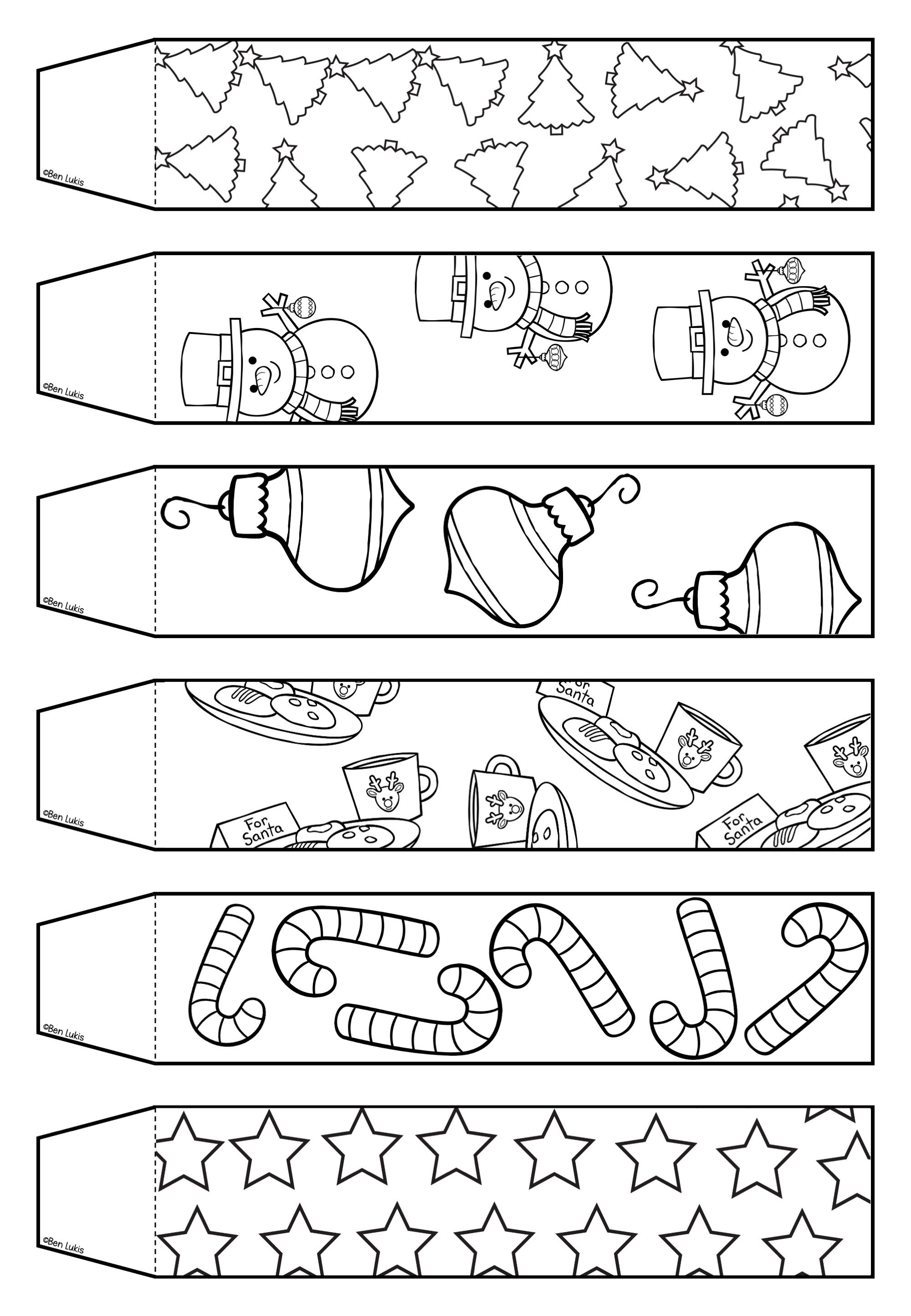 Christmas Paper Chain Craft, Christmas Coloring, Classroom Decor and ...