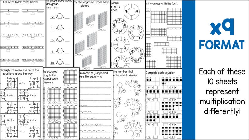 Multiplication Practice Worksheets for 9 Times Table, Printable ...