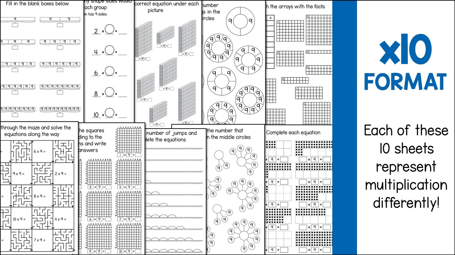 Multiplication Practice Worksheets for 10 Times Table, Printable ...