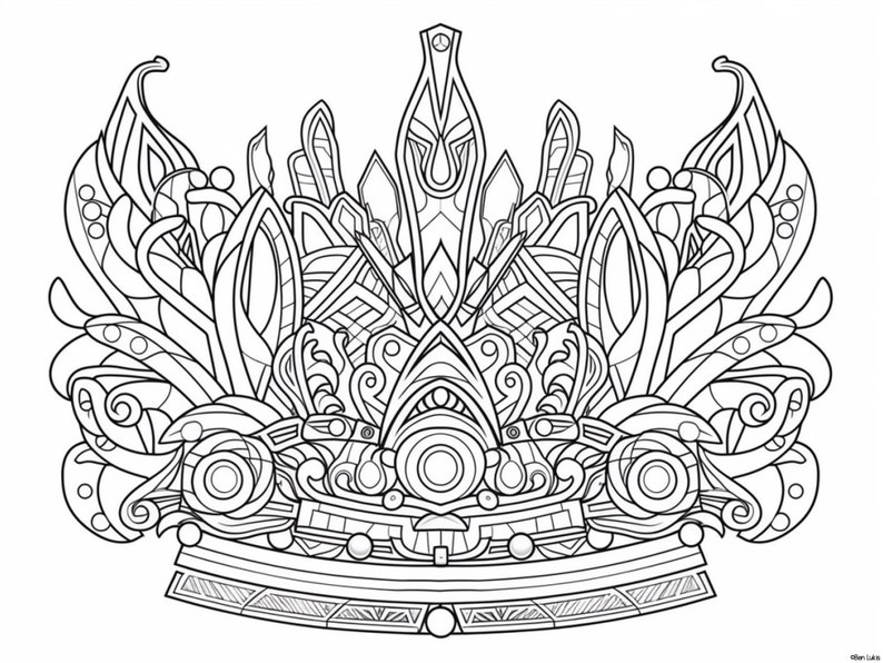 Crown Coloring Pages for Kids and Adults, 9 Coronation Coloring Sheets ...