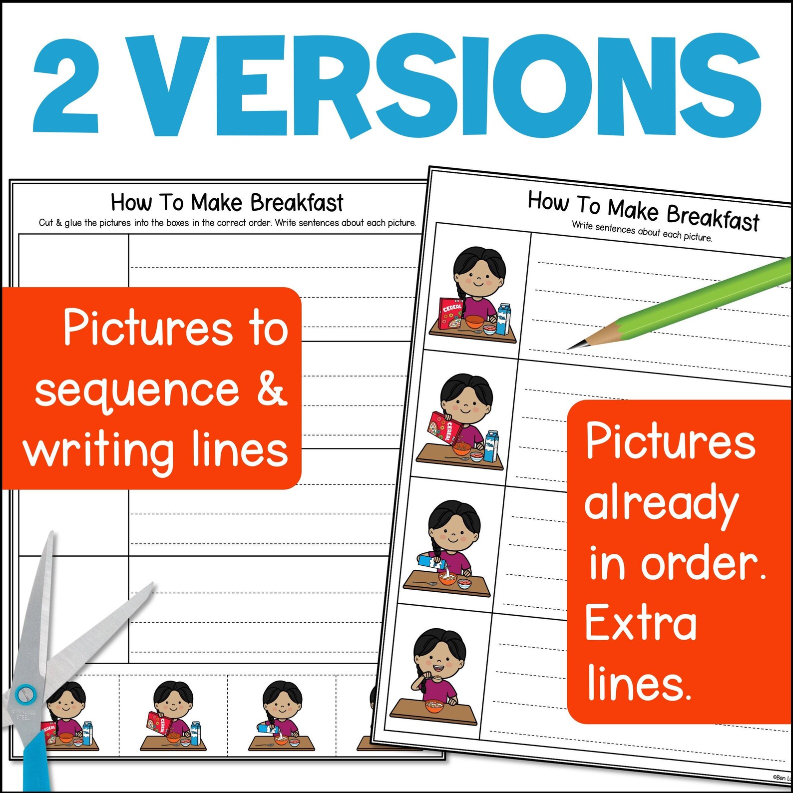 How to Make Breakfast Procedural Writing, Sequencing & Sentence Writing ...