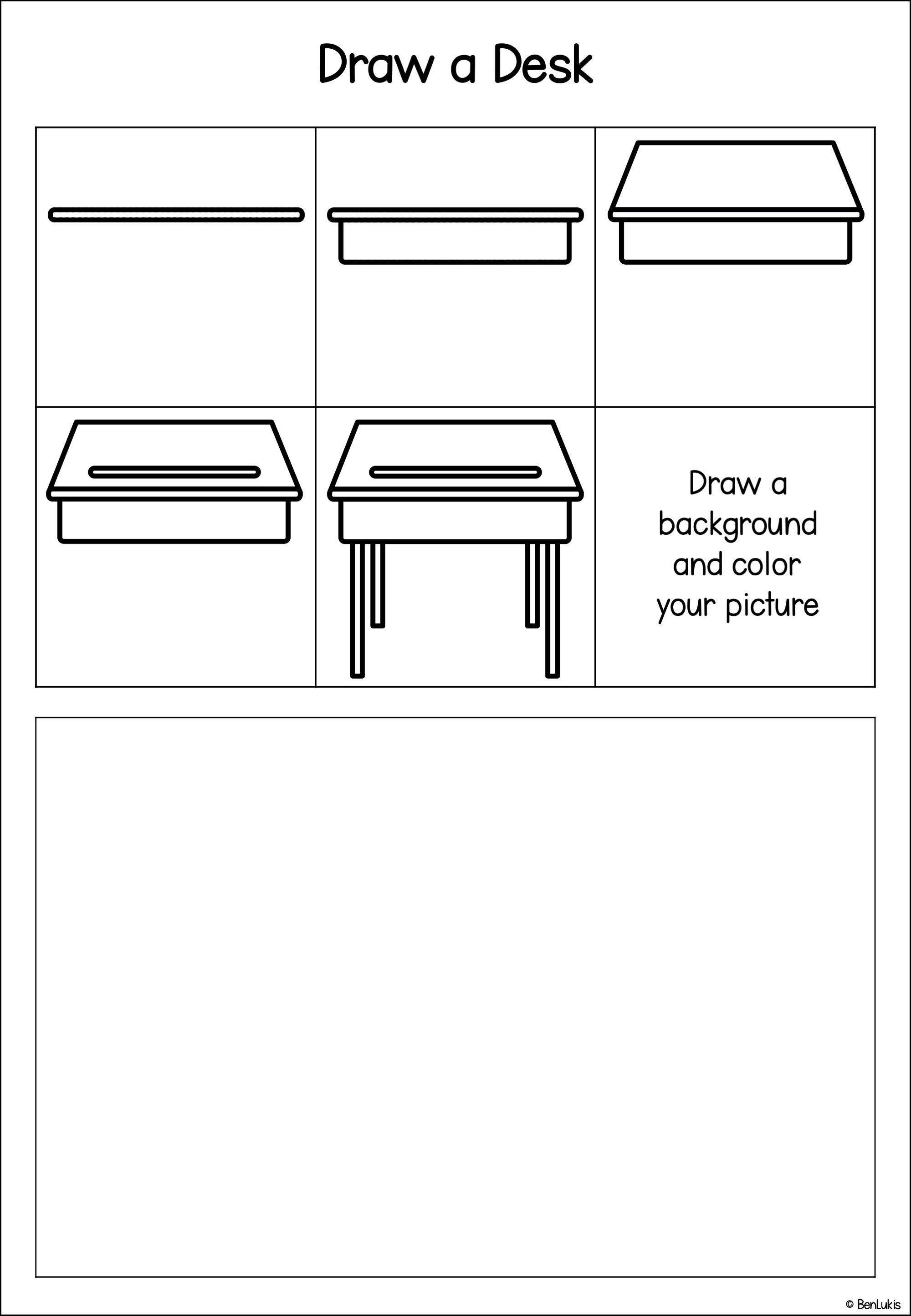 Back to School Directed Drawing Worksheets With Step by Step Drawing ...