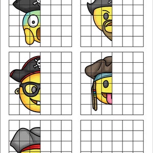 Pirate Symmetry Art and Math Worksheets, Pirate Drawing Geometry ...
